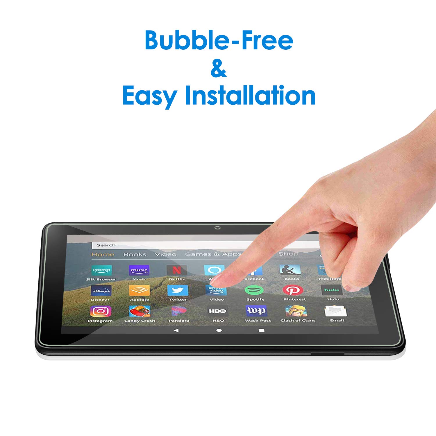 JETech Screen Protector for All-New Amazon Fire HD 8, Fire HD 8 Plus and Fire HD 8 Kids Edition (8-Inch, 10th Generation-2020 Release), Tempered Glass Film