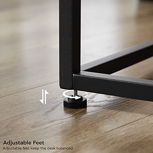 VANOMi C Shaped End Table, Living Room Sofa Small Side Table, Small Space Snack Table and Bedside Table with Wooden Metal Frame in Bedroom