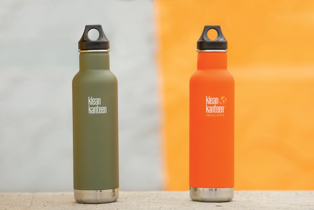 Klean Kanteen Classic Stainless Steel Double Wall Insulated Water Bottle with Loop Cap, 20-Ounce, Lemon Curry