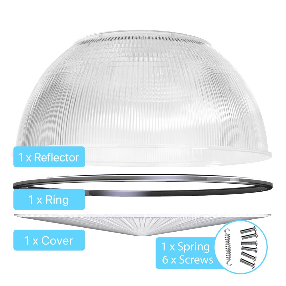HYPERLITE 60 Degree PC Reflector ONLY for Hero Series LED High Bay Light (Clear with Cover) 4-Pack