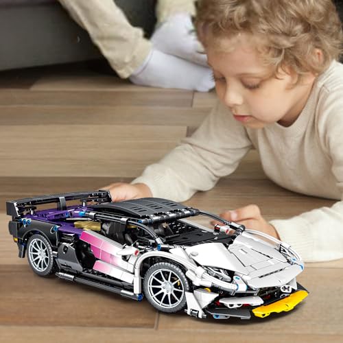 Mesiondy Building Blocks Toys Adults Kits, 1:14 MOC Building Set Sports Raceing Car Model for Boys Age 12-16 8-14,(1337 Pieces)