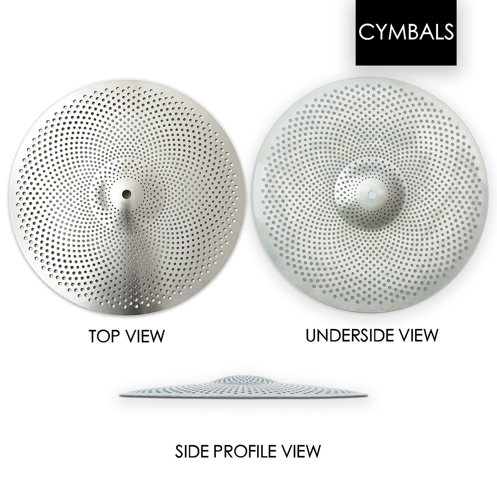 Low Volume 8" Splash Cymbal, 8 inches Practice Splash Cymbal, Quiet Splash Cymbal (8‘’, Silver)