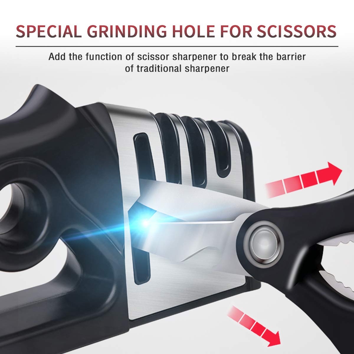 Knife Sharpener,DOXILA Kitchen Knife Sharpener 4 Stage Knife Sharpening Tools Help Helps Repair Restore and Polish Blades,Scissors also can be Sharpened