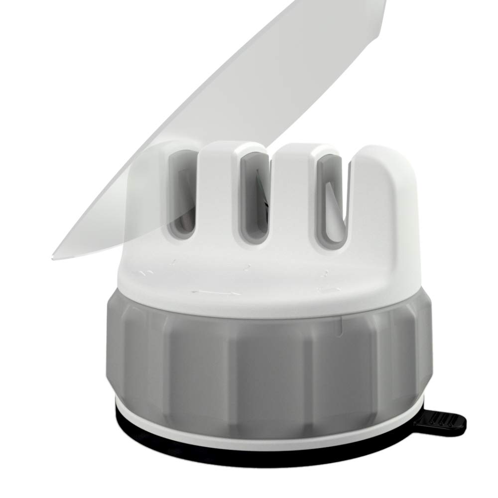 Knife Sharpener with Golden Angle for Sharp Sharpening - One Hand Operation for Safe & Effortless Use - Easy to Store, Easy to Take-off - Ideal for Kitchen, Workshop, Craft Rooms - by KITCHENDAO