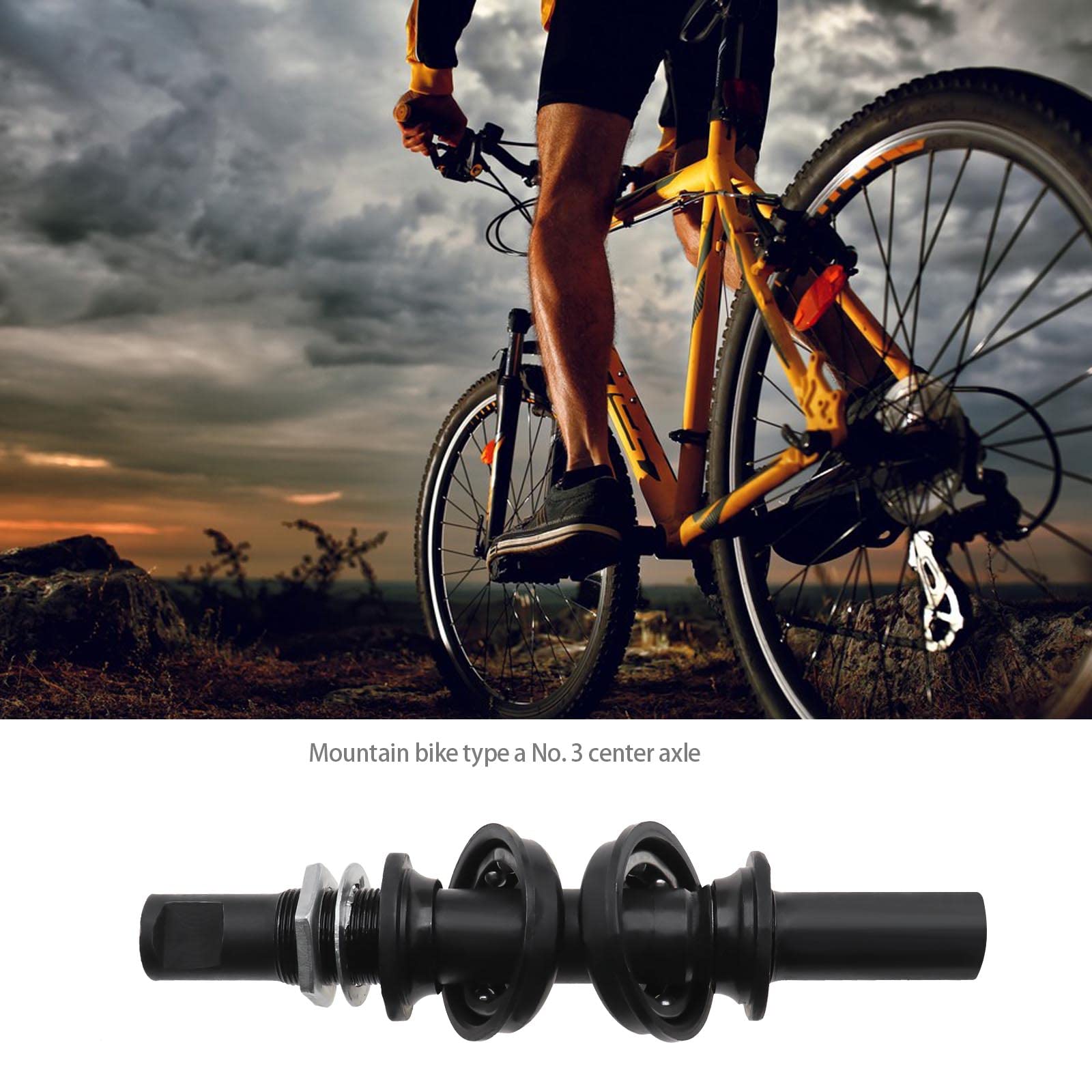 Micro Traders Bottom Bracket Set Mountain Bike Road Bike 148mm Length 15.8 Diameter Bottom Bracket Set with Bottom Bracket Cup Ball Bearing