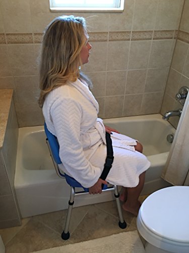 Sliding Shower Chair HydroGlyde Premium Heavy Duty, Padded Bathtub Transfer Bench with Cut Out Seat, for Bath Tub, Adjustable Legs, and Safety Belt, Quick Tool-Less Assembly, Gray