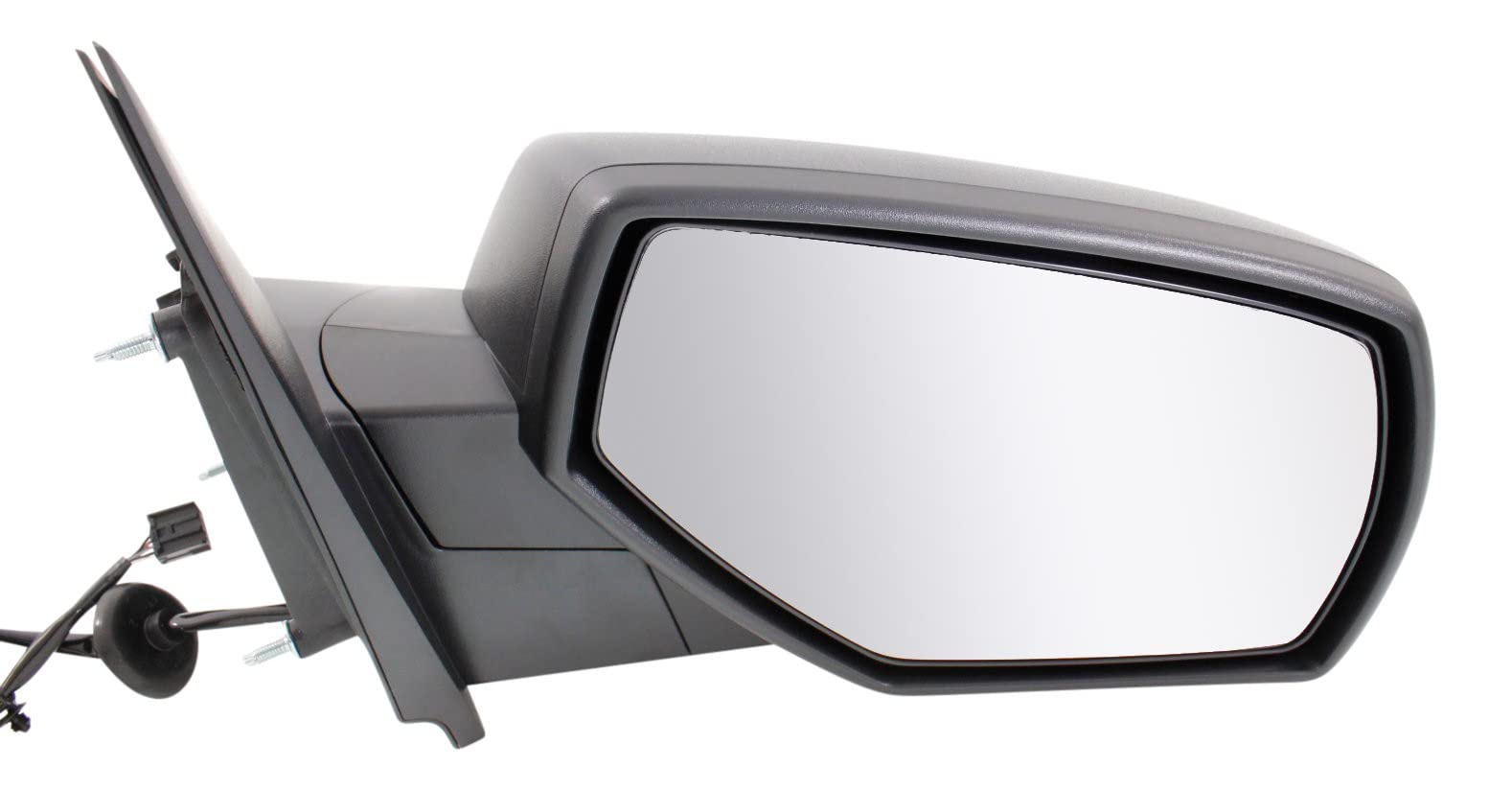 Kool Vue Passenger Side Power Heated Mirror for Chevrolet Silverado 1500 GMC Sierra 1500 2014-2018 Manual Fold Without Signal Light, Blind Spot Light, Memory & Puddle Lamp Textured