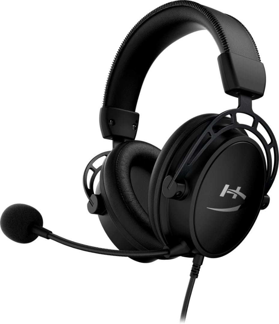 HyperX Cloud Alpha β Gaming Headset, for PC, PS4, Xbox One, Dual Chamber Drivers, Memory Foam, Soft Leatherette, Durable Aluminum Frame, Detachable Noise-Cancelling Microphone - Black