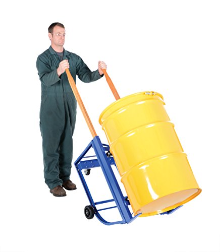 Vestil RDC-1000-5PO Deluxe Rotating Drum Cart with Polyolefin Wheel, Steel, 1000 lbs Capacity