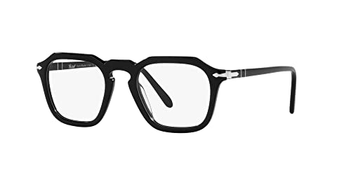 Persol PO3292V Square Prescription Eyewear Frames, Black/Demo Lens, 46 mm