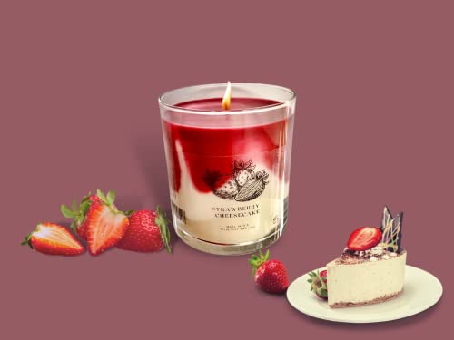 Signature Marbled Candle | Strawberry | Strawberry Cheesecake | Scented Candle | 100% Soy Wax | Cotton Wick |