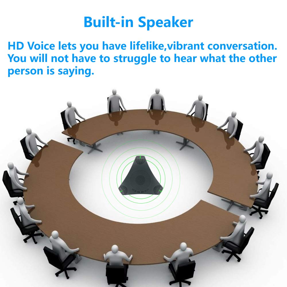 iTOPVIS Conference Speaker and Microphone, 360° Omnidirectional Speakerphone Intelligent DSP Noise Reduction for Video Meeting/Business Conference, USB Plug & Play Compatible with Windows/Mac OS X