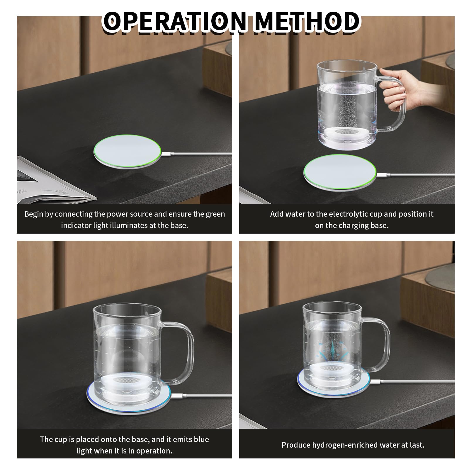 Hydrogen Water Cup,Portable Hydrogen Water Ionizer Machine Hydrogen Water Generator with New PEM and SPE Technology Hydrogen Rich Water Bottle Glass Health Cup Balanced PH Water Ionizer