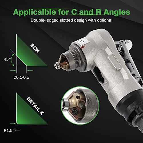 POWLAB Pneumatic Chamfer Tool - Mini Pneumatic Chamfering Machine Set for Metal Deburring,Handheld Metal Edge Beveler with Replaceable Blades,Achieve Perfect 45° Arcs for Precision Metalworking