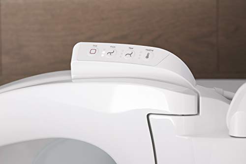 KOHLER 27142-CR-0 PureWash E700 Elongated Heated Bidet Toilet Seat with Remote Control, Bidet Warm Water, Adjustable Bidet Sprayer for Existing Toilets, White