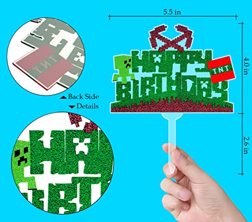 Large Size Acrylic Birthday Cake Topper - Video Game Theme Party Decoration Supply for Unisex Children