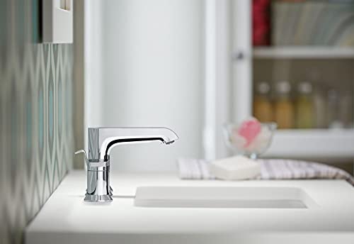 KOHLER 97093-4-CP Hint Widespread Bathroom Faucet with Pop-Up Drain Assembly, 3 Hole 2-Handle Bathroom Sink Faucet, 1.2 gpm, Polished Chrome