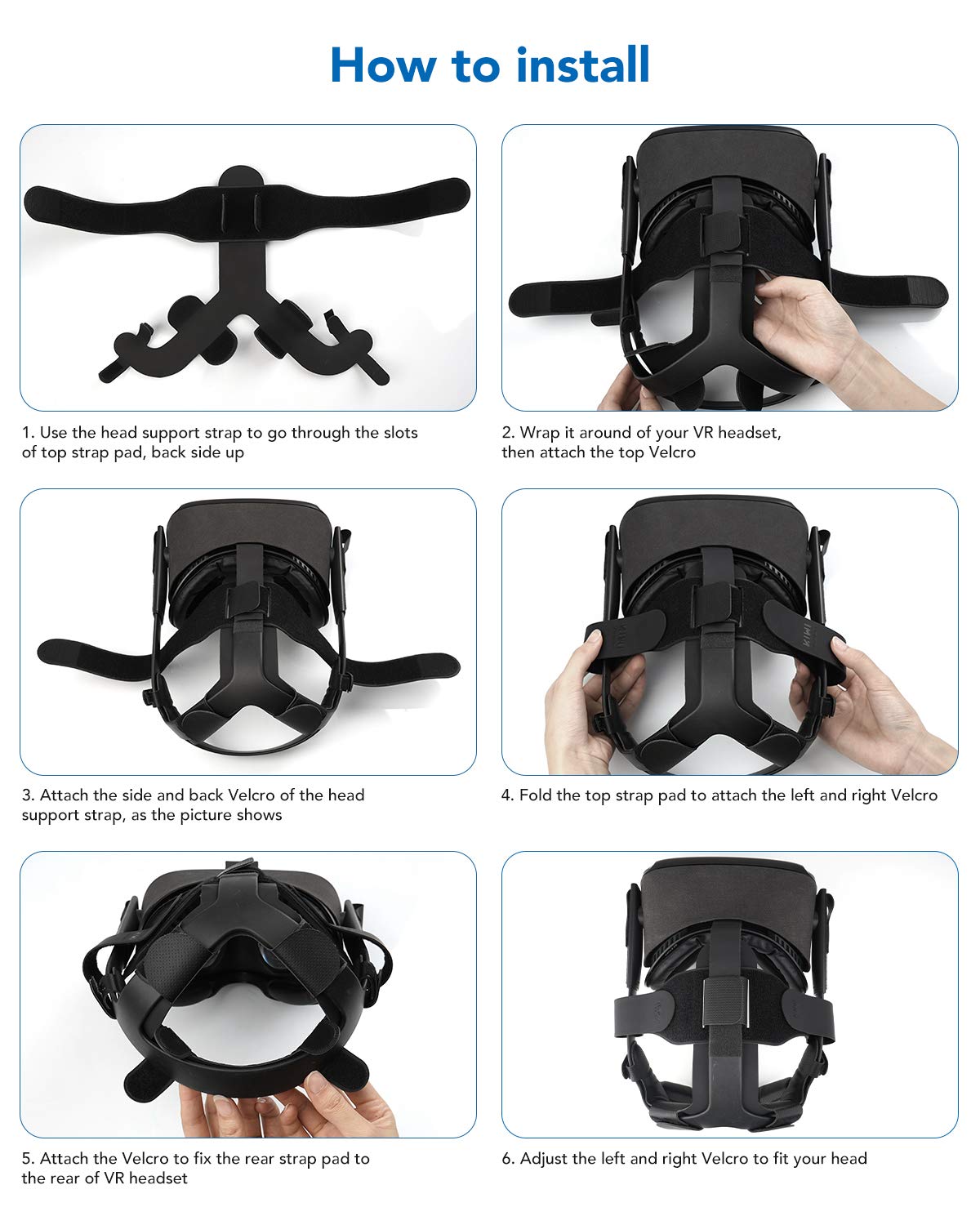 KIWI design Head Strap Pad VR Headset Accessories Reduce Head Pressure Comfortable PU Leather & Soft Foam Pad Headband Cushion Custom Set 3-Pieces Fit Quest, Not Fit Quest 2