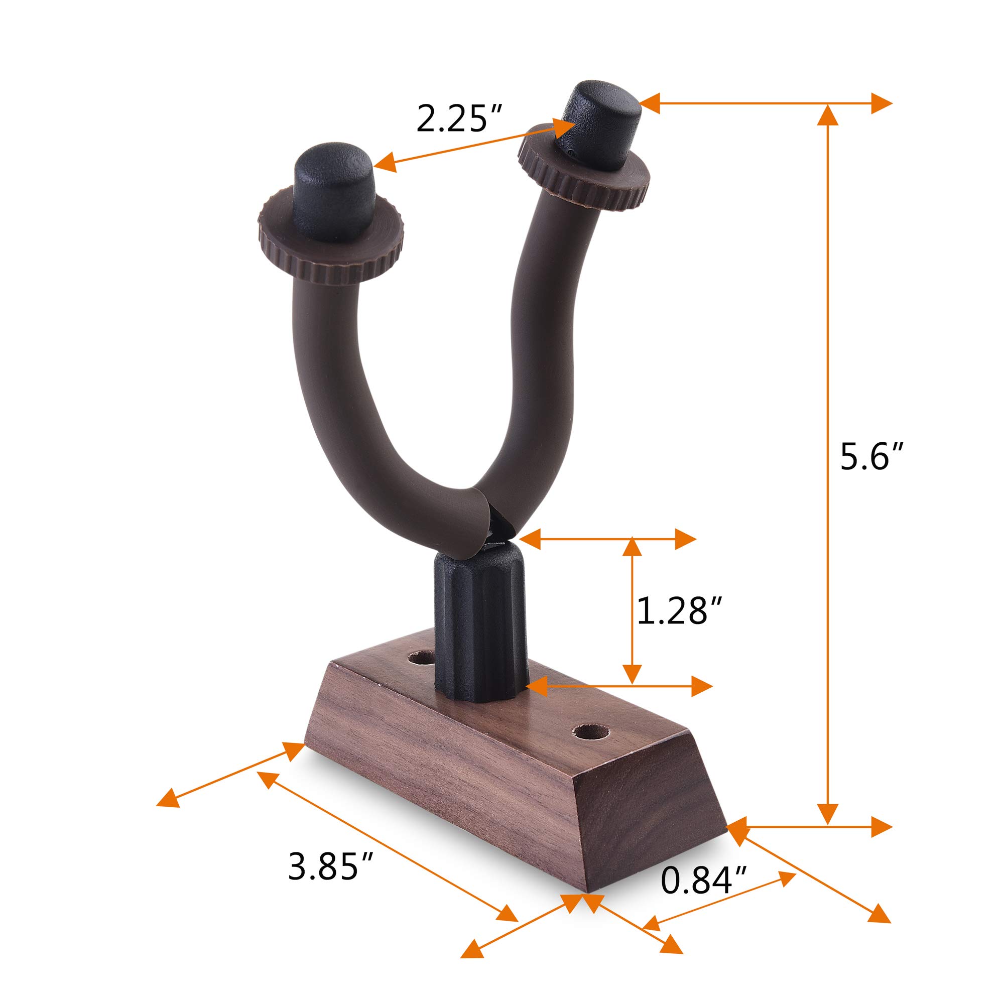 Lejoy Guitar Wall Mount Guitar hanger Black Walnut Guitar hook for Acoustic Electric Bass Guitar wall hanger hooks Holder (Black walnut hanger) (1 pack)