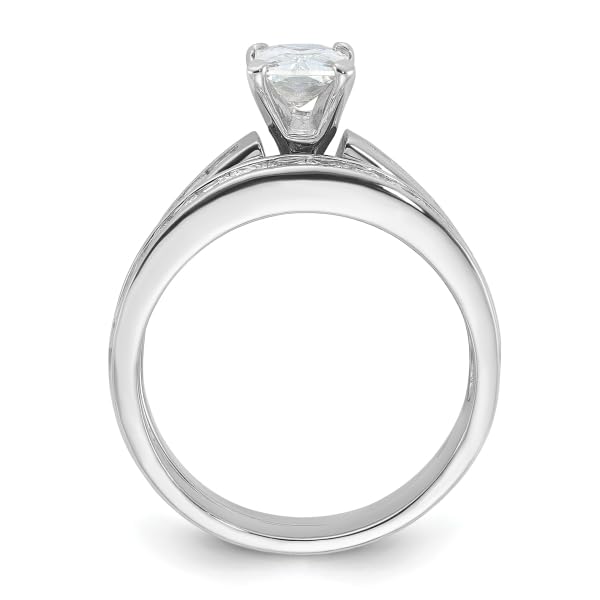 IceCarats 925 Sterling Silver Cubic Zirconia CZ Wedding Band Engagement Ring Bridal Jewelry Set Size 8