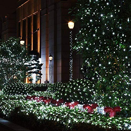 SOLARMKS Solar String Lights, 2 Pack 100 LED Solar Fairy Lights Waterproof Outdoor String Lights 33ft Copper Wire Lights for Patio Lawn Garden Gate Yard Party Wedding Christmas Decoration,Cool White