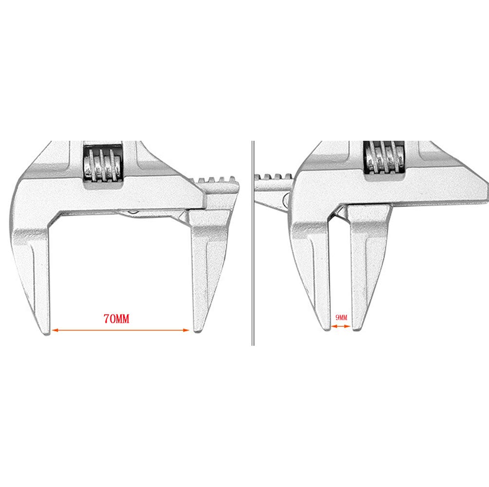 Sehfupoye Adjustable Wrench Large Opening Bathroom Spanner Wrenches Wide Jaw 6-68mm Aluminum Alloy Spanner Wrenches Shank Plumber