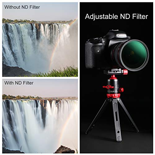 K&F Concept 82mm ND8 to ND128 Variable Neutral Density Filter Slim Fader ND Filter 3 Stop to 7 Stop ND8-ND128 for Camera Lens NO X Spot Nanotec Ultra-Slim Weather-Sealed