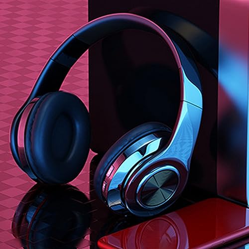 Viadha True Wireless Bluetooth Headphones, Over-Ear HiFi Stereo Noise Cancelling Headphones with Microphone, Foldable Lightweight Headset with Deep Bass for Home Travel Work Cellphone