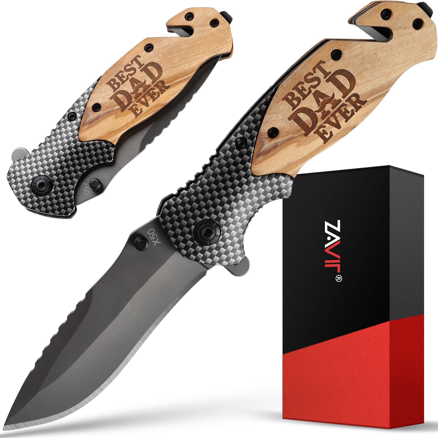 ZAVIT Dad Gifts for Fathers Day,BEST DAD EVER Pocket Knife,Dad Birthday Gifts,Dad Gifts,Dad Gifts from Daughter Son Kids,Best Dad Gifts,Gifts for Dad Who Wants Nothing.