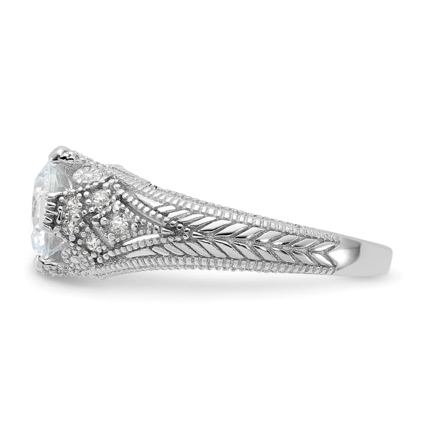 IceCarats 925 Sterling Silver Cubic Zirconia CZ Vintage Engagement Ring Size 8