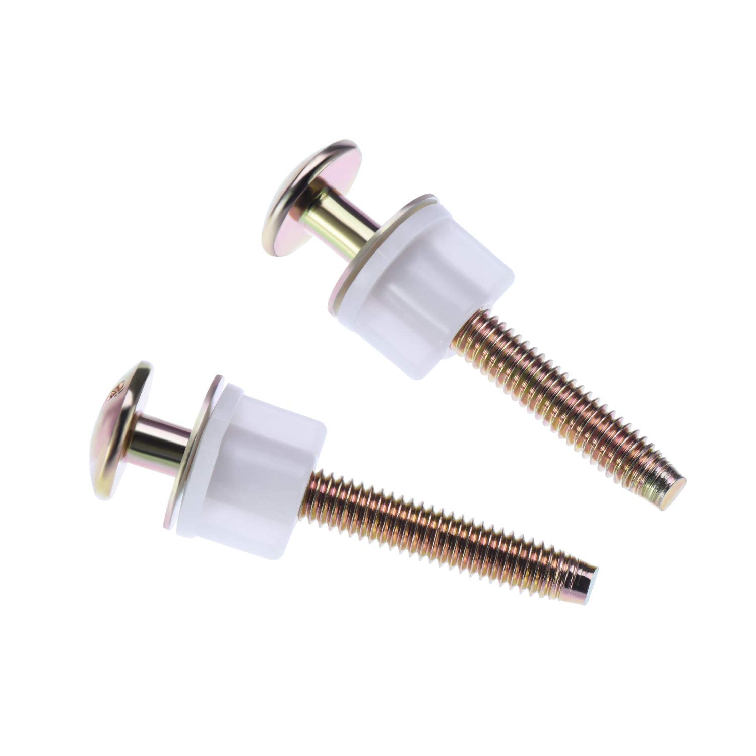 Solid Brass Toilet Bolts Screws Set Heavy Duty Bolts with Plastic Nuts and Washers, 3/10-Inch by 2-3/4-Inch(2 Pack)