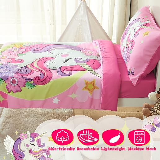 Suyfhdc Toddler Bedding Set-Soft Bedding Sets for Boys Girls, Lightweight Red Black Check Bedding Sets, Girls Sheet Set Kids -Bedroom Decor Fitted Sheet- 4 Pieces