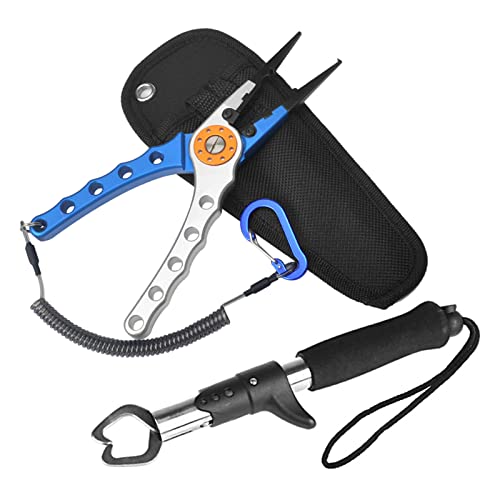 MengK Fishing Pliers Lip Gripper Kit Line Cutter Hook Remover Fishing Tool