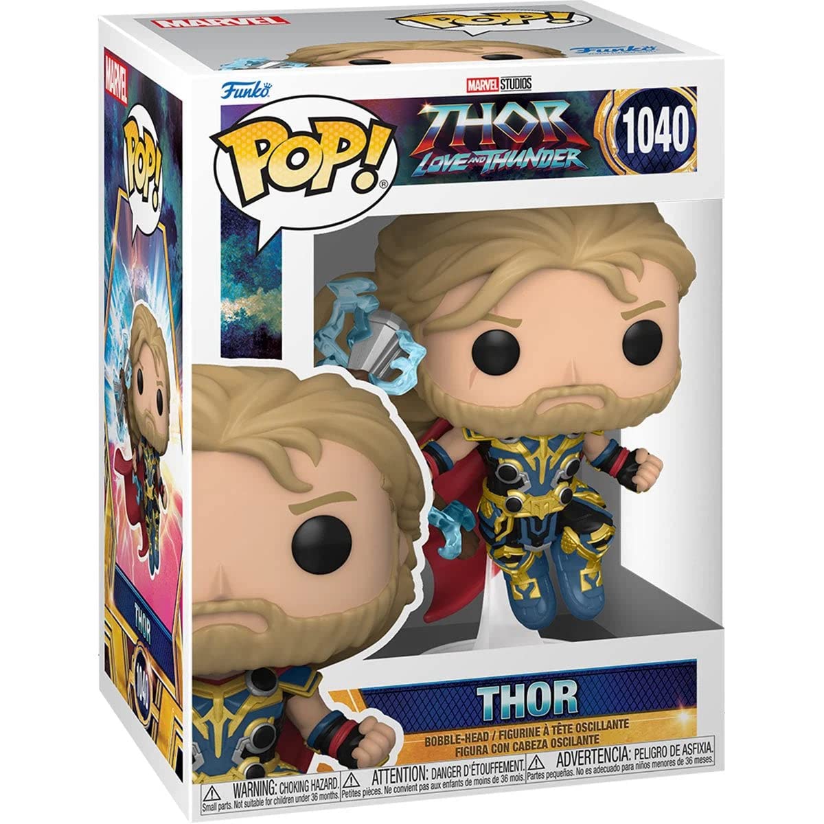 POP Thor: Love and Thunder - Thor Funko Vinyl Figure (Bundled with Compatible Box Protector Case), Multicolor, 3.75 inches