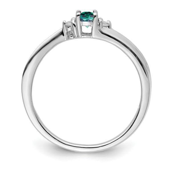 IceCarats 925 Sterling Silver Created Alexandrite Diamond Ring June Birthstone Jewelry Size 8