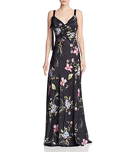 JILL Jill Stuart Womens Satin Floral Evening Dress Black 2