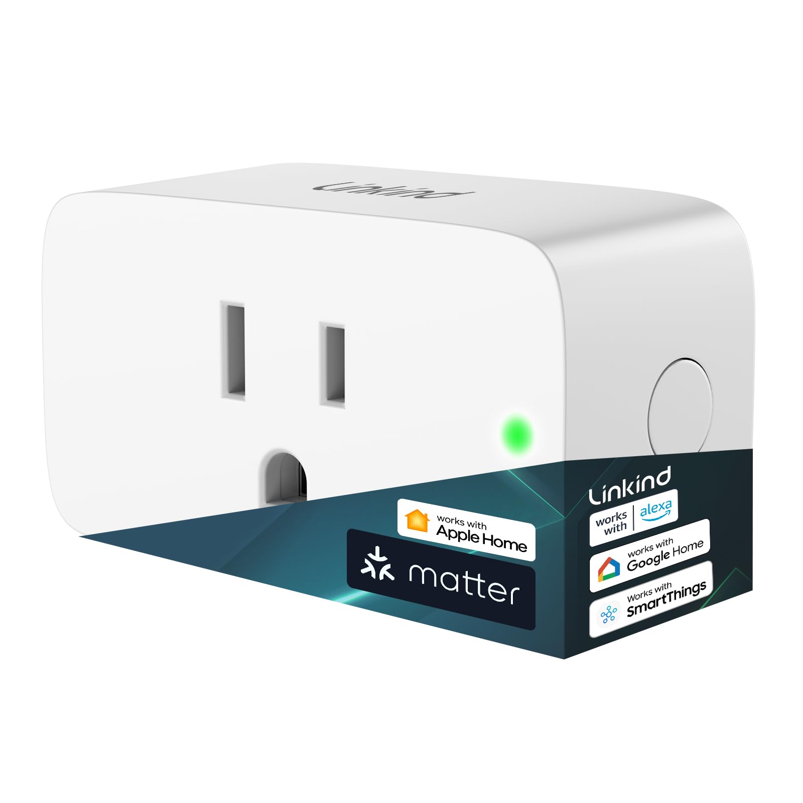 Linkind Smart Plug 15A/1800W WiFi Outlet, Compatible with Alexa, Google Home, Wireless Socket Remote Control Switch with Timing Function, No Hub Required, 2.4GHz Only, 4 Pack