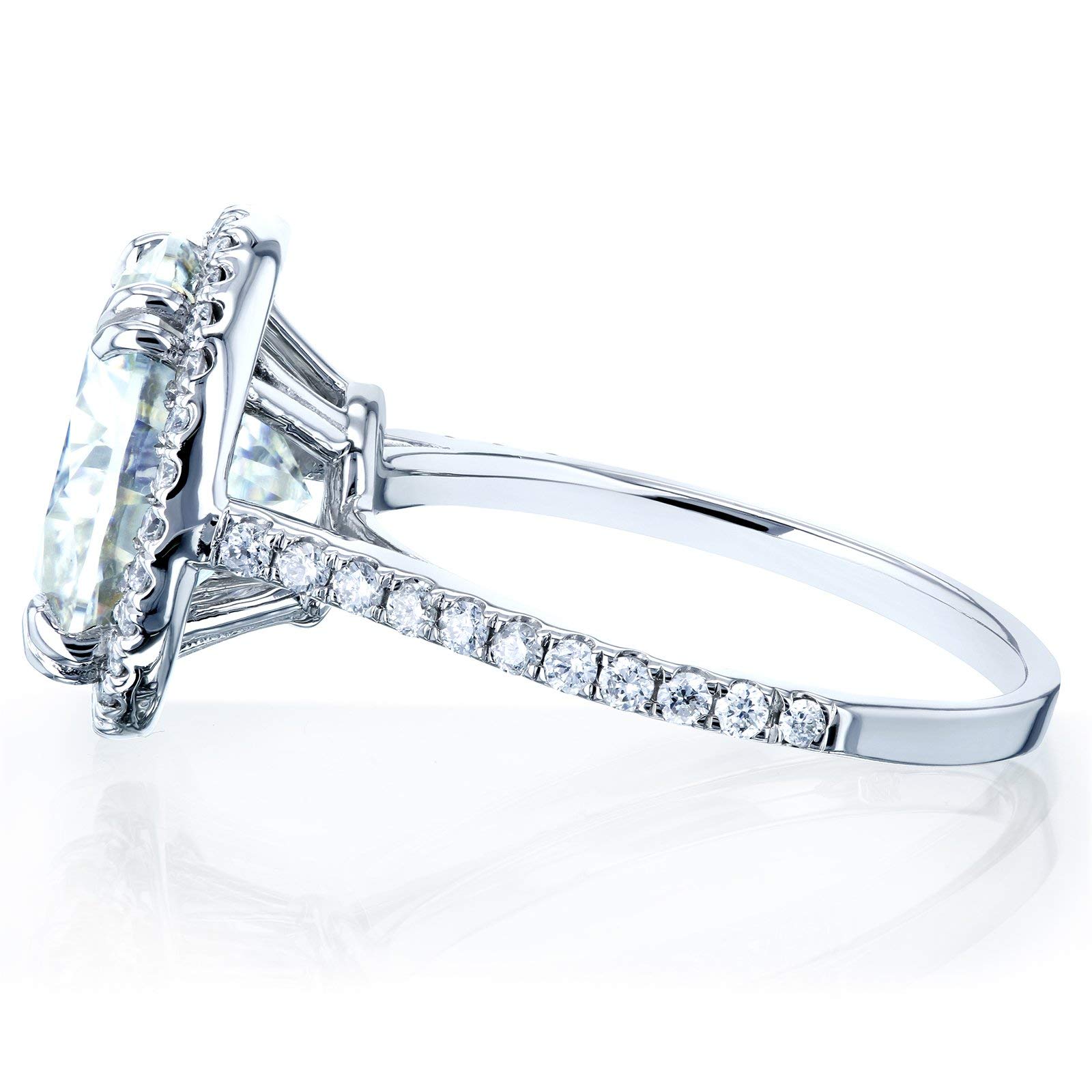 Kobelli Moissanite Halo Engagement Ring 5 1/5 CTW in 14k White Gold, Size 9, White Gold