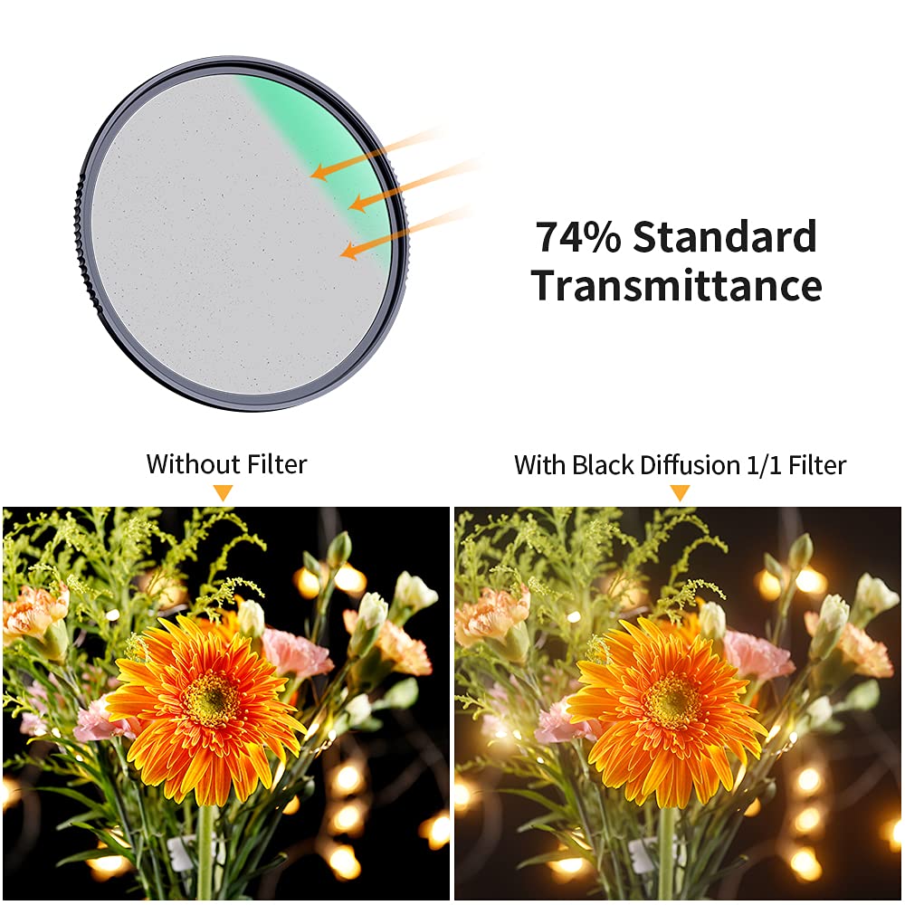 K&F Concept 52mm Black Diffusion 1 Filter Mist Cinematic Effects Lens Filter with 28 Multi-Layer Coated, Waterproof/Scratch Resistant Dream Effect Filter for Camera Lens (Nano-X Series)