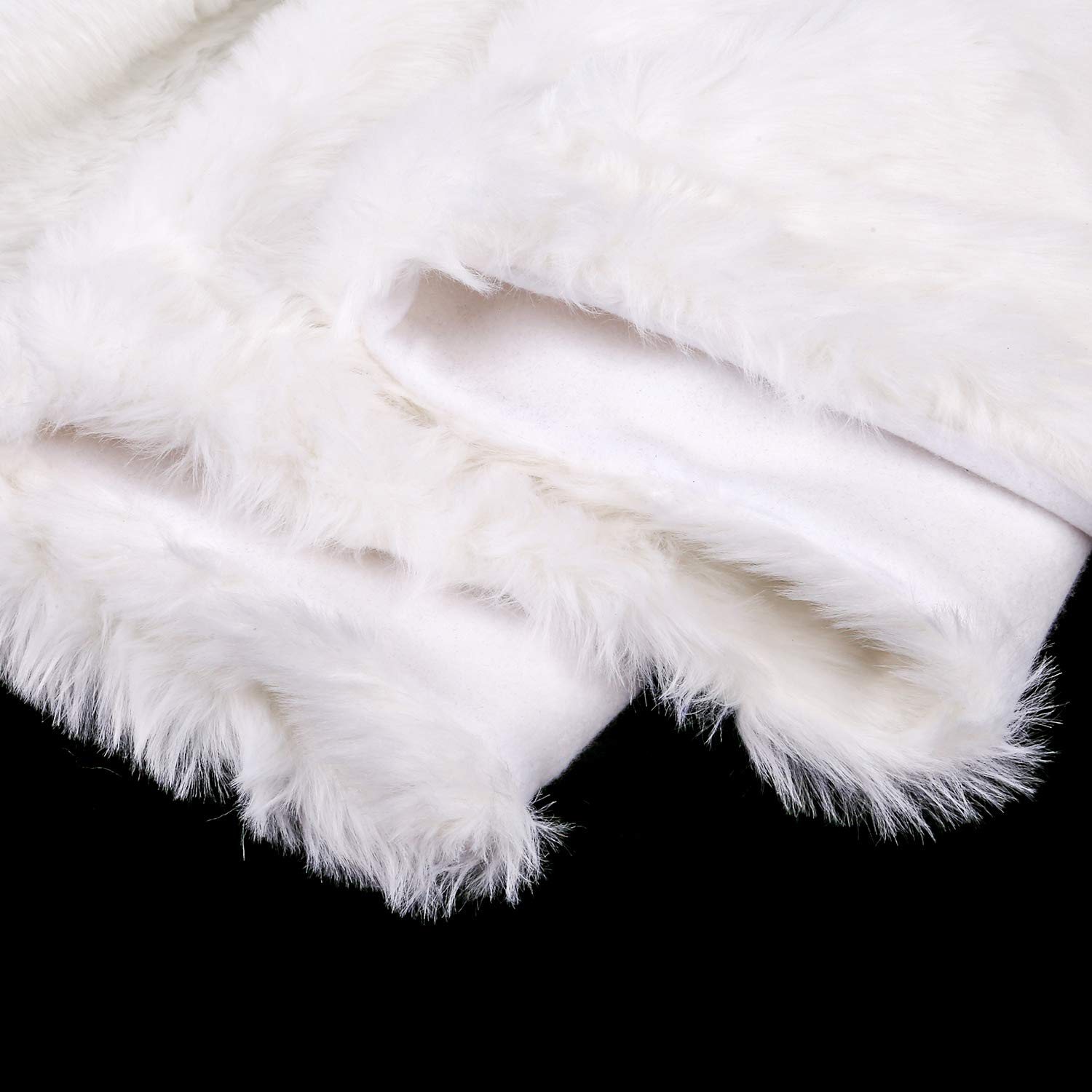 Konsait Luxury Christmas Table Runner Faux Fur Winter Snowy White Table Runner for Christmas Holiday Table Decorations, 15 x 72 Inch