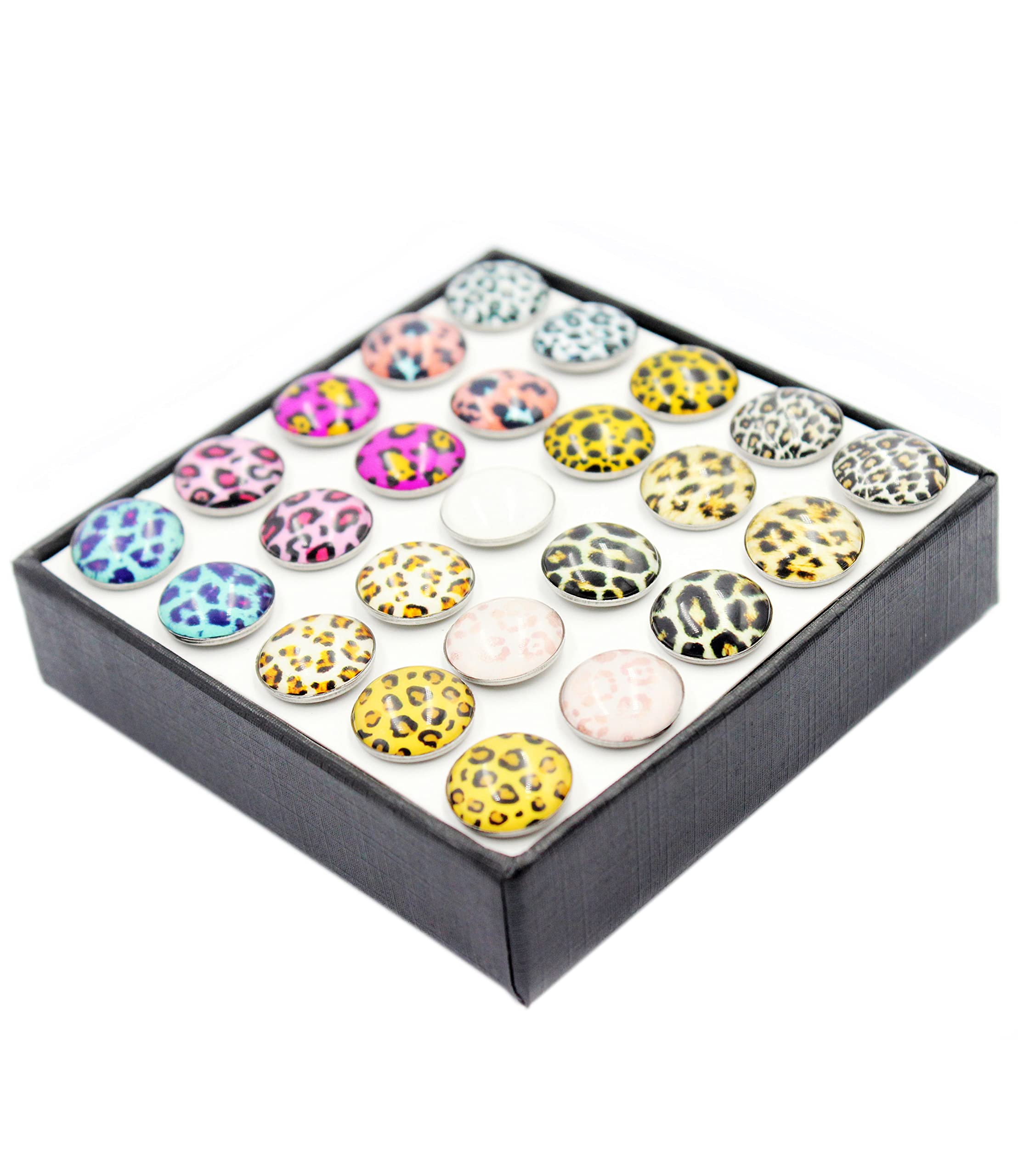 Leopard Earring Stainless Steel Stud Earring Jewelry for Women best gift for friend 12 MM 24PCS Ear studs