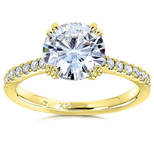 Kobelli Moissanite and Lab Grown Diamond Engagement Ring 1 3/4 CTW 14k Yellow Gold (GH/VS, DEF/VS), 7.5