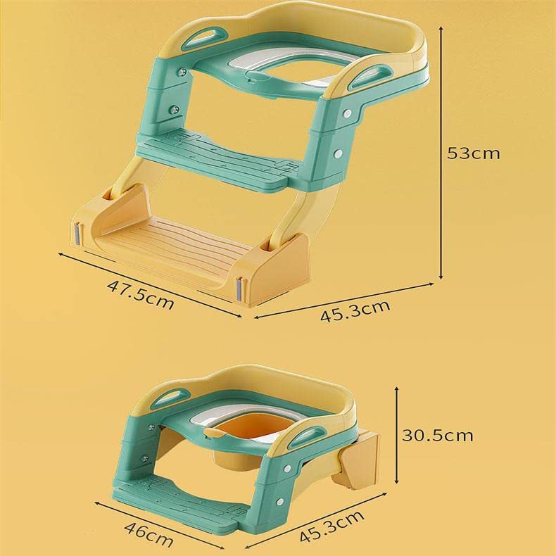 QH baby 2-in-1 Potty Training Toilet and widened double step Toilet Ladder,suitable for boys and girls aged 1-10 with Toilet Training needs
