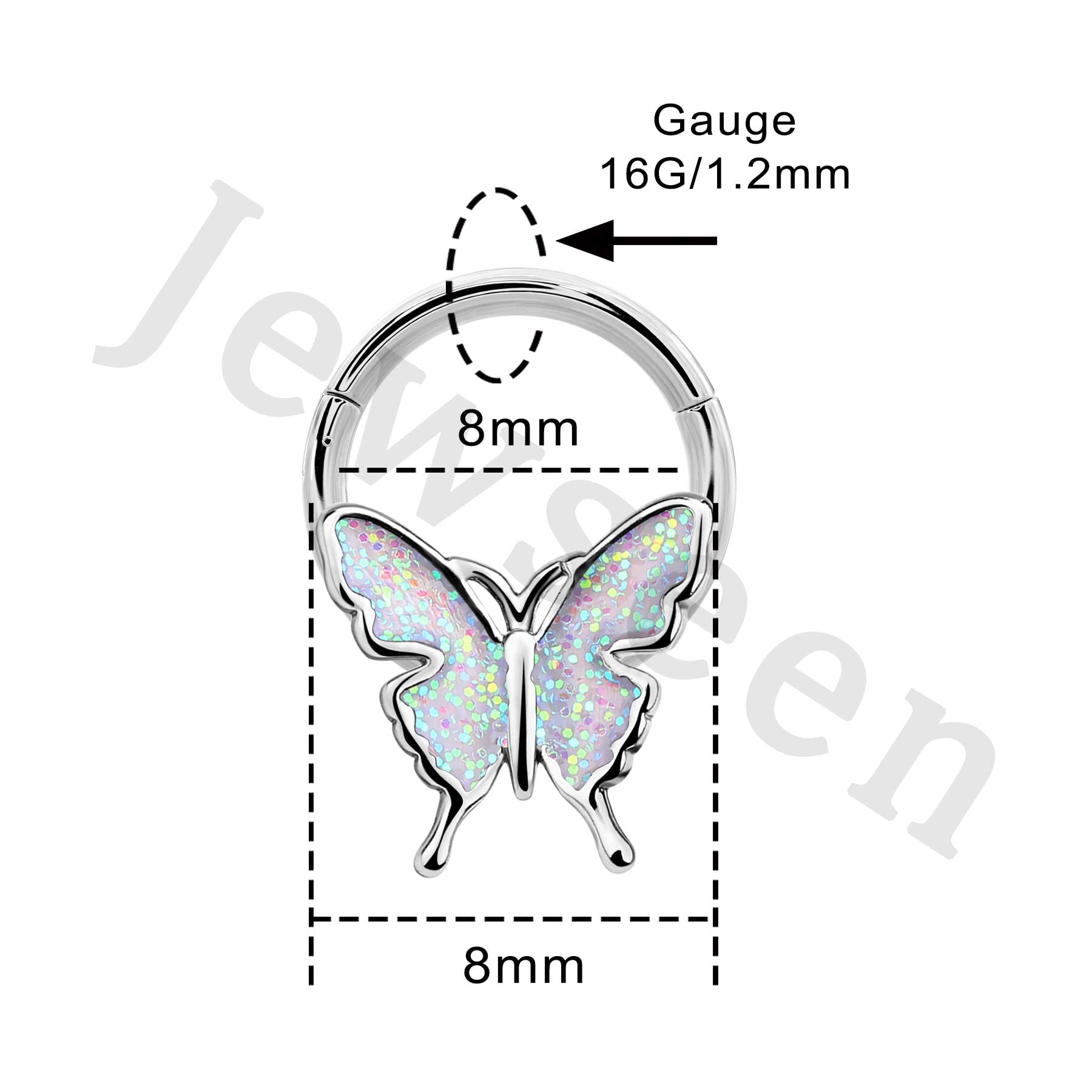 Jewseen Hinged Segment Ring 16g Septum Clicker Daith Earring Helix Tragus Earrings Cartilage Hoop Body Piercing Jewelry