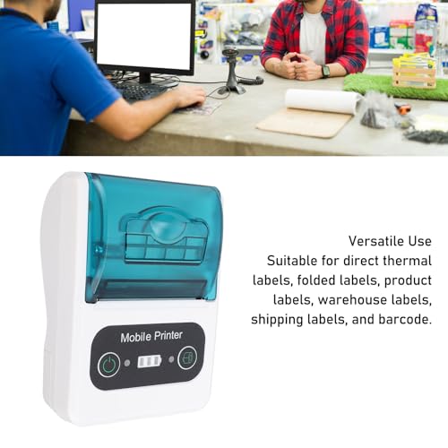 Yunseity Bluetooth Receipt Printer, 58mm Mini Cordless Invoice Bill POS Printer, Mobile Thermal Printer for Retail Store Restaurant Businesses, Bill Paper Printer for Android for iOS
