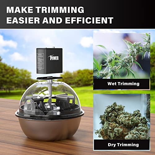 iPower Bud Trimmer Leaf Bowl Machine 19 inch with Electric Spinner Automatic Twisted Spin, Sharp Stainless Steel Blades, Adjust Speed and Direction, Scissors Included for Hydroponics