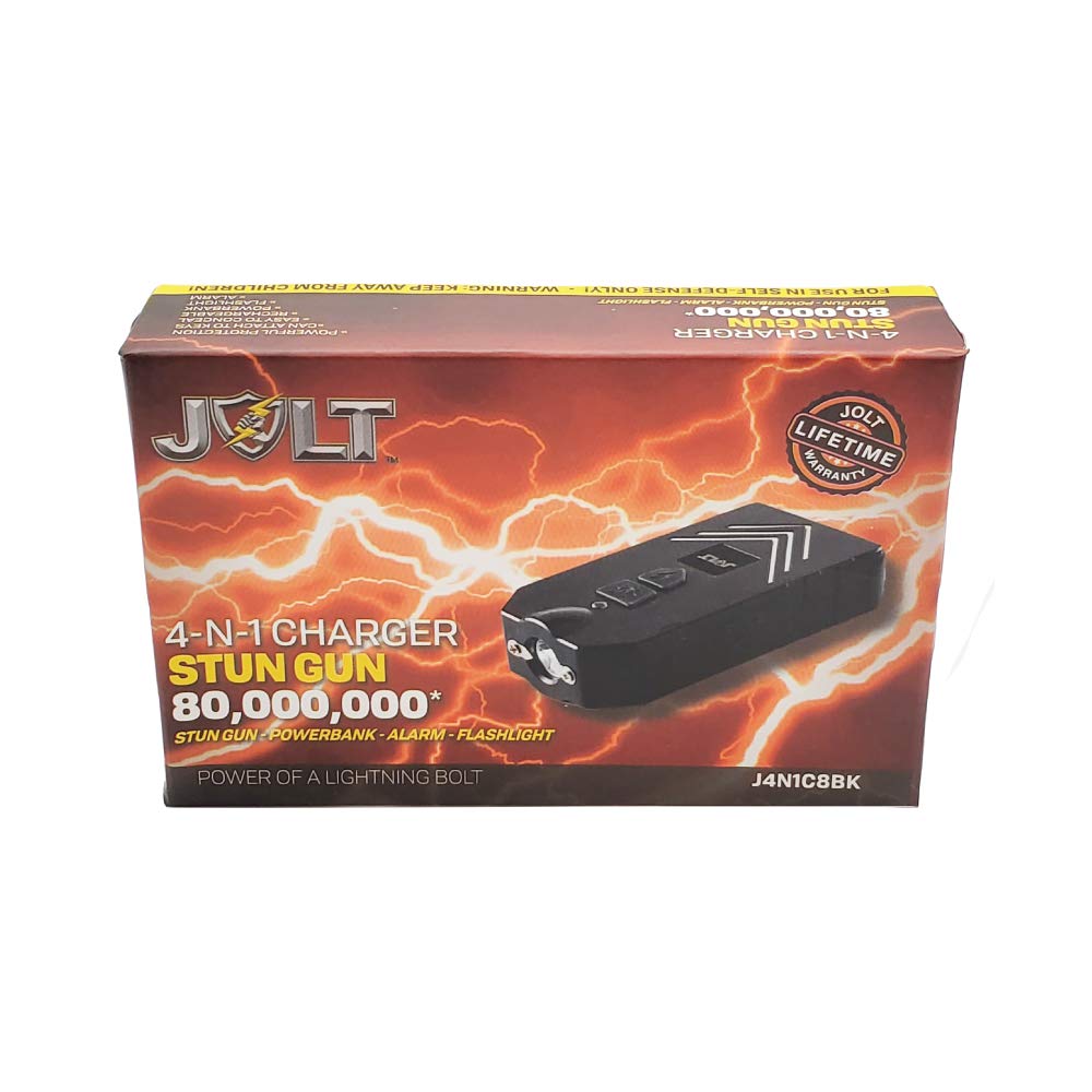 Jolt 4N1 Charger 80,000,000 Powerbank Stun Gun: Black