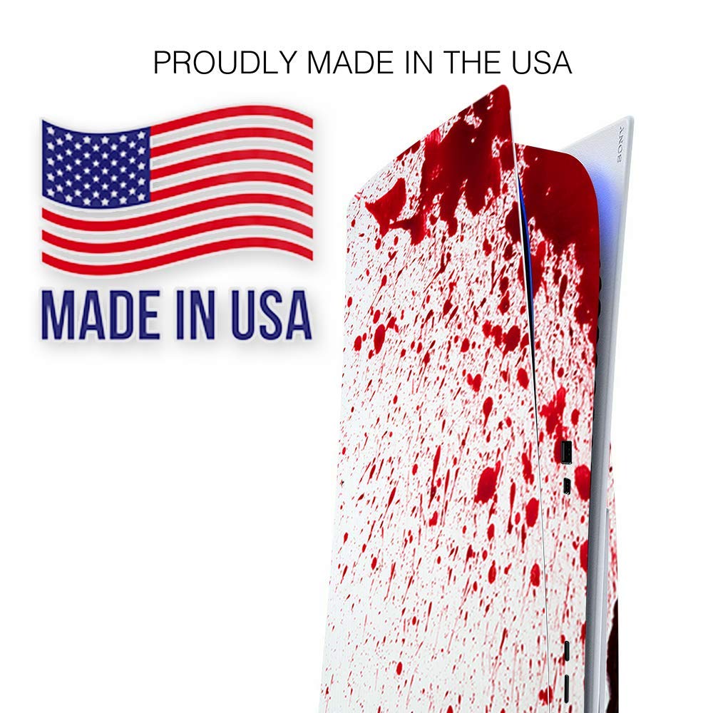 ITS A SKIN Skins Compatible with Sony Playstation 5 Console Disc Edition - Protective Decal Overlay stickers wrap cover - Blood Splatter Dexter