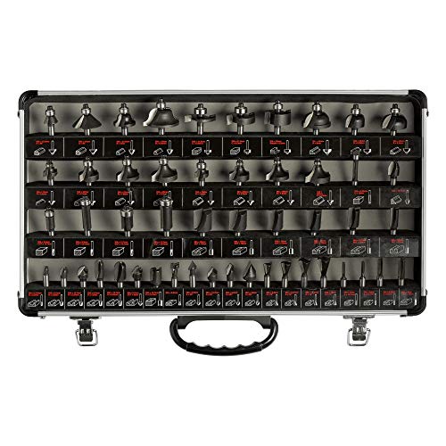 Trend 50 Piece Router Bit Starter Set, 1/4 Inch Shank, Tungsten Carbide Tipped, Aluminum Case Included, SET/SS50X1/4TC