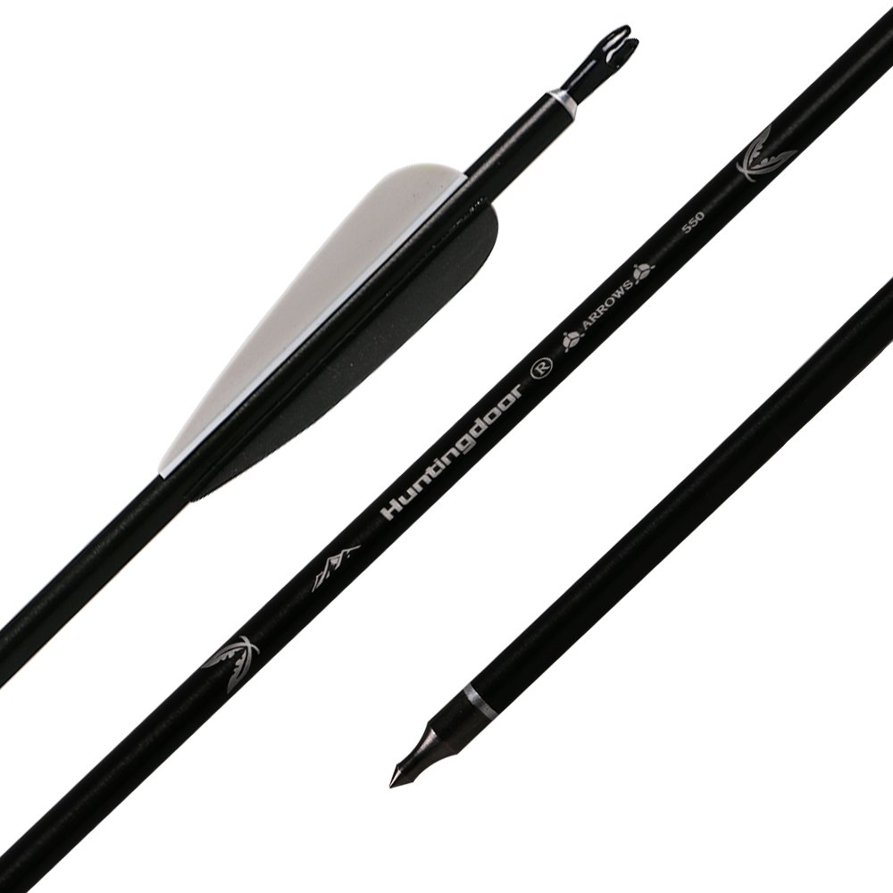 Huntingdoor 31" Archery Recurve and Compound Bow Aluminum Arrows 12pcs (Black)